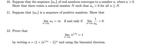 Solved Suppose That The Sequence An Of Real Numbers Chegg