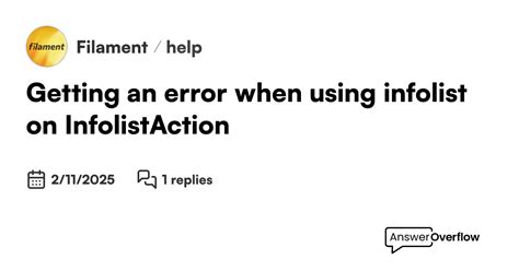 Getting An Error When Using Infolist On Infolistaction Filament