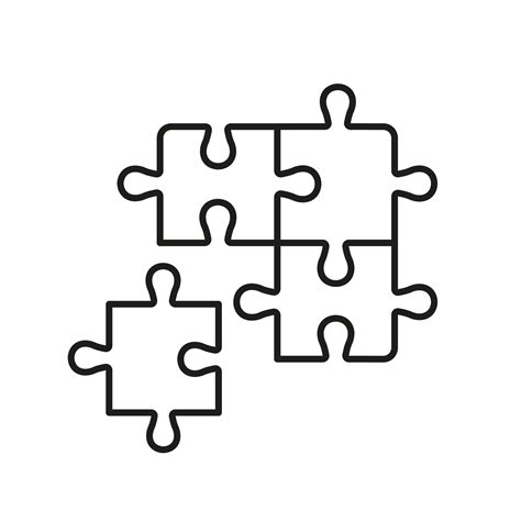Puzzle Square Pieces Match Logic Combination Linear Pictogram Teamwork Idea Challenge Game