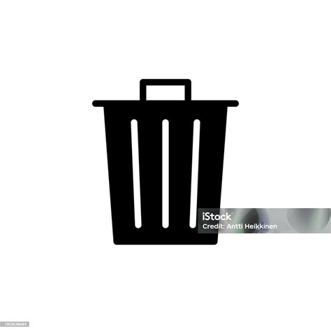 트래쉬칸 아이콘입니다 카바게는 기호캔입니다 플랫 셰이프 삭제 기호입니다 쓰레기 용기 및 재활용 쓰레기통 로고 벡터 일러스트 이미지입니다 흰색 배경에 격리 그래픽 사용자