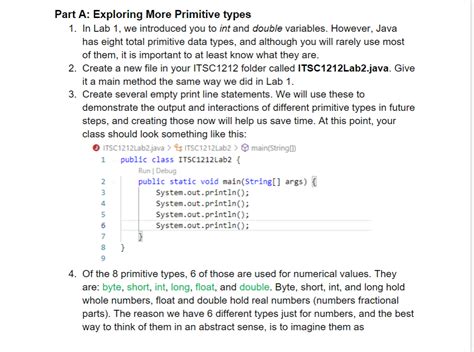 Solved Part A Exploring More Primitive Types 1 In Lab 1