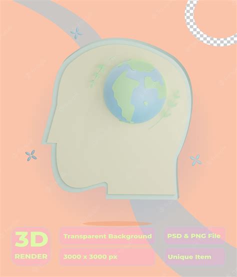 3d иллюстрация мира с прозрачным фоном Премиум Psd Файл