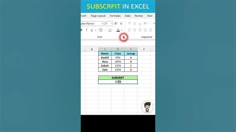Subscript In Excelexcelexceltipsexceltutorialshorts Youtube