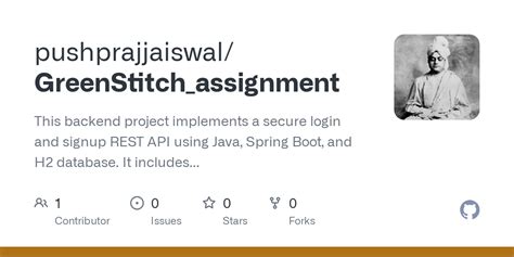 Github Pushprajjaiswalgreenstitchassignment This Backend Project Implements A Secure Login