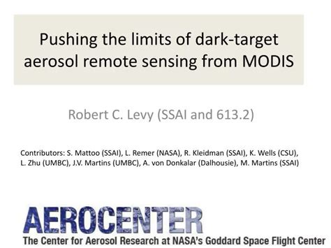 Ppt Pushing The Limits Of Dark Target Aerosol Remote Sensing From
