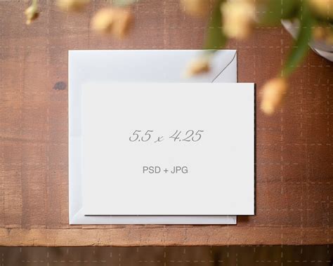 55x425 Card Mockup Postcard Mockup Greeting Card Blank Card Mockup