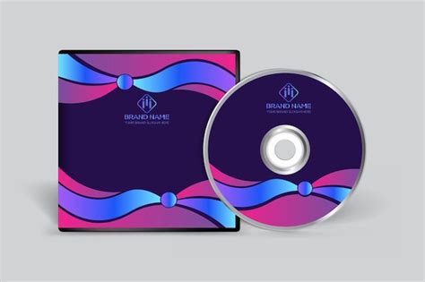비즈니스 정체성을 위한 세련된 회사 Cd 표지 템플릿 프리미엄 벡터