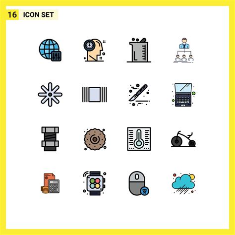 Set Of 16 Modern Ui Icons Symbols Signs For Company Organization Bigger