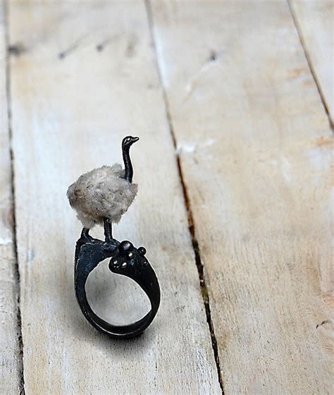 Ostrich Ring Jewelry In Silver