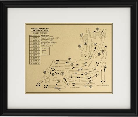 Oakland Hills North Course Outline Print Golfblueprints