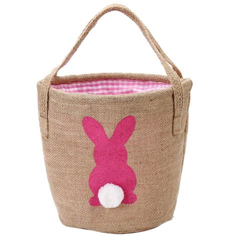 Easter Decoration Easter Bunny Basket Burlap Bucke Grandado