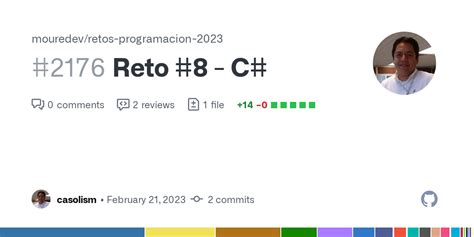 Reto 8 C By Casolism · Pull Request 2176 · Mouredevretos Programacion 2023 · Github