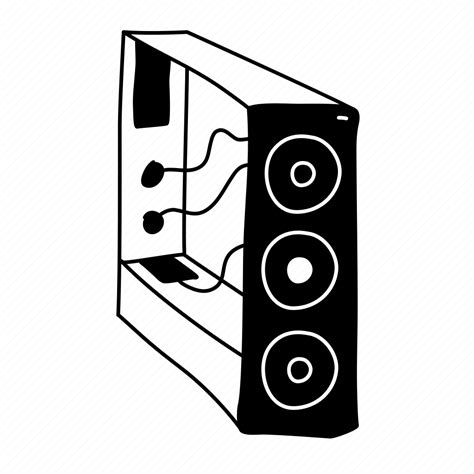 Cpu Casing Computer Doodle Hardware Hand Drawn Icon Download On