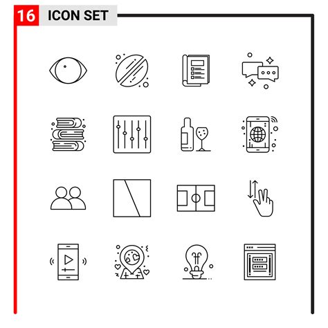 16 General Icons For Website Design Print And Mobile Apps 16 Outline Symbols Signs Isolated On