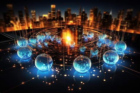 Premium Ai Image Communication Technology For Internet Abstract Global World Network