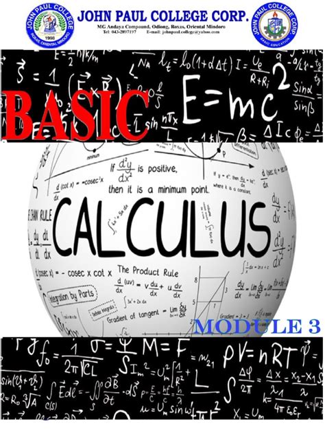 Module 3 Basic Calculus Pdf Pdf Function Mathematics Derivative