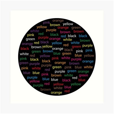 Stroop Test Stroop Effect Art Print By Attention Art Redbubble