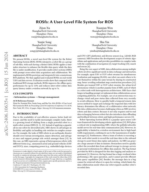 Pdf Rosfs A User Level File System For Ros