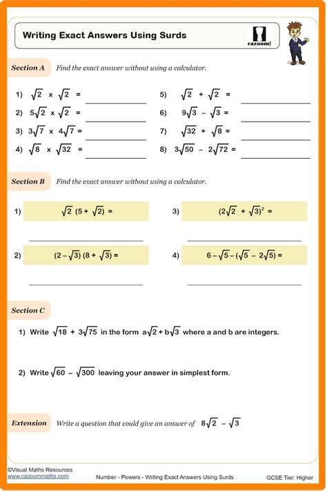 Writing Exact Answers Using Surds En 2024