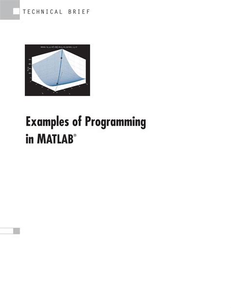 Pdf Examples Of Programming In Matlab Ubc Ecemsucudocumentsmatlab