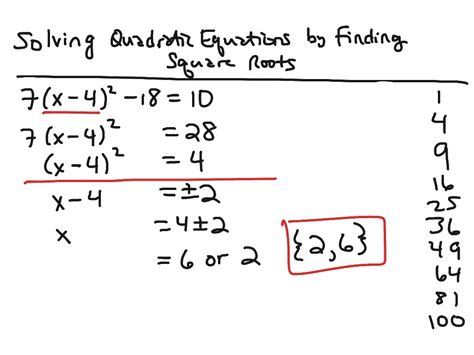 Square Root Equation