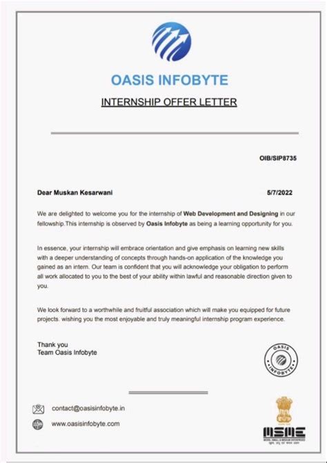 Muskan Kesarwani On Linkedin Connections Oasisinfobyte Internship