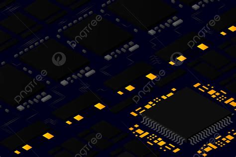 Illustration Of A Microchip For Artificial Intelligence And Quantum Computing Set On A