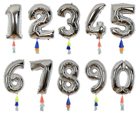 Number Birthday Balloons Large Silver Number Balloons With 3