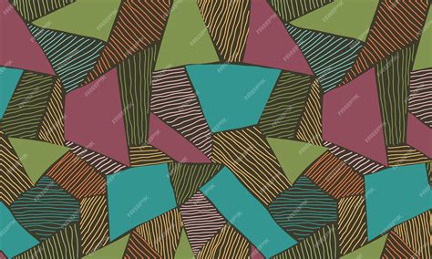 Premium Vector Dark Textured Geometric Collage Pattern Of Colorful Unsaturated Shapes