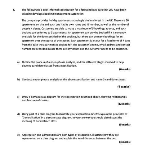 Solved 4 The Following Is A Brief Informal Specification