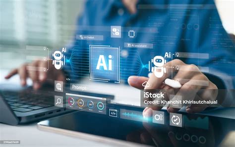 데이터 분석 연구 계획 및 작업 생성을 위한 Ai 인공 지능 기술 남자는 노트북과 Ai 비서 대시보드를 사용합니다 기술 스마트 로봇 Ai 에이전트 및 에이전트 워크플로우