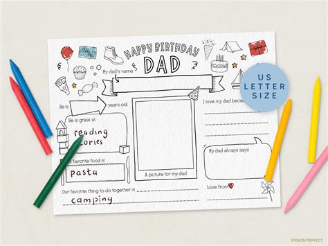 Happy Birthday Dad Coloring Page All About My Dad Happy Birthday Dad