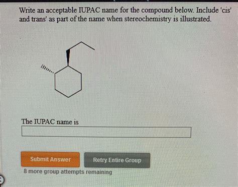 Solved References Write An Acceptable IUPAC Name For The Chegg Com