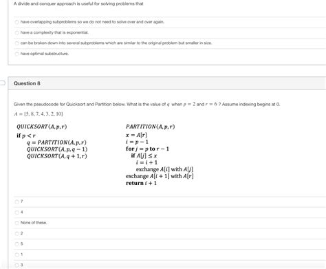 Solved A Divide And Conquer Approach Is Useful For Solving