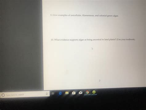 Solved 9 Give Examples Of Unicellular Filamentous And