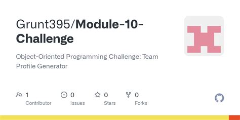 GitHub Grunt Module Challenge Object Oriented Programming Challenge Team Profile Generator