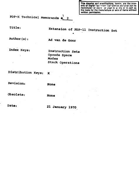 700121 extension of the pdp 11 instruction set 700121 extension of the