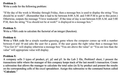 Solved Problem 2 Write A Code For The Following Problem Chegg Com