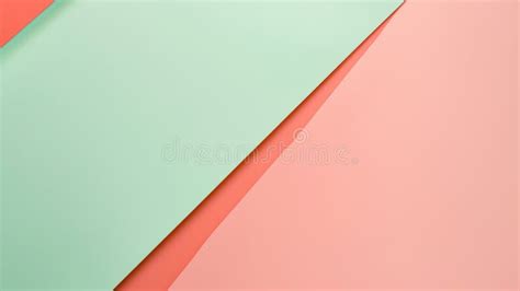Minimalistic Background Showing Overlapping Sheets Of Green And Pink Paper Creating A Colorful