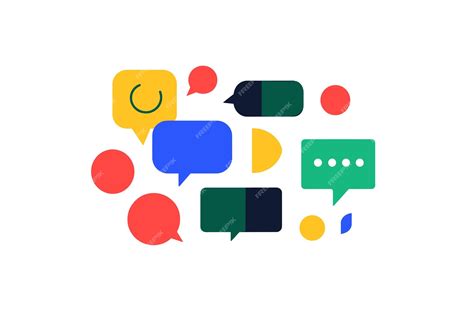 Colorful Overlapping Speech Bubbles On White Background Premium Ai