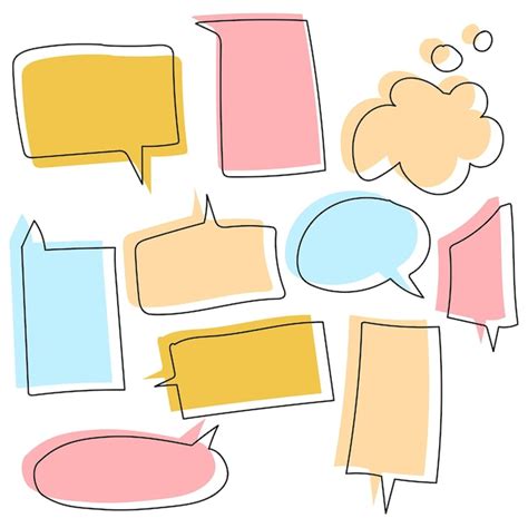 Premium Vector Multicolored Fields For Inserting Text Clouds For Text For Thoughts