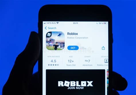 Roblox App Store Close Up Of Smartphone With Roblox Application