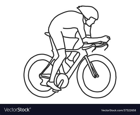 Bicyclist Rider Man With Bike Isolated Royalty Free Vector