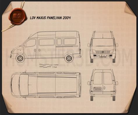 Ldv Maxus Panel Van 2004 Blueprint Hum3d