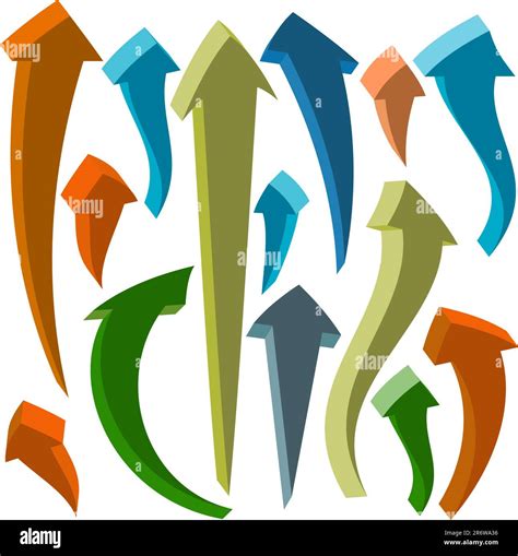 Set Of 3d Curving Arrows Stock Vector Image And Art Alamy