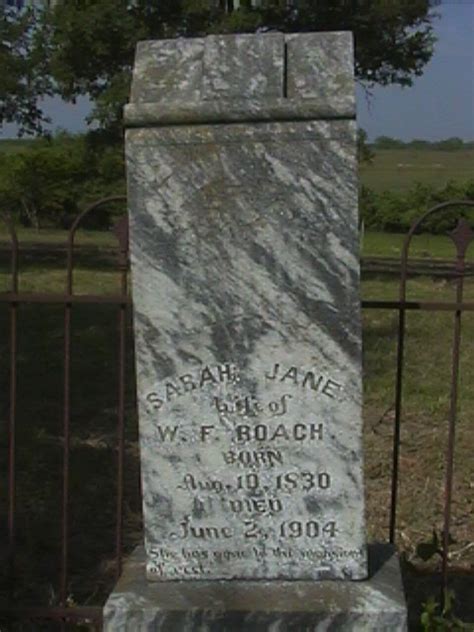 Sarah Jane Sallie” Brooks Roach 1830 1904 Find A Grave Memorial