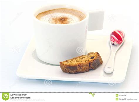 Latte And Biscotti Stock Image Image Of Energy Milk 17896079