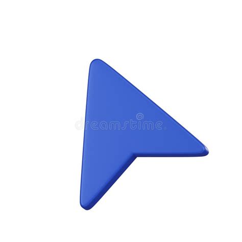 Minimal Blue Arrow Pointer Mouse Cursor Icon 3d Render Isolated Illustration Stock Image