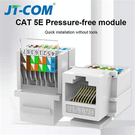 Jt Com Cat5e Utp Network Module Tool Free Rj45 Connector Cable Adapter Rj45 Modulo For Amp Hot