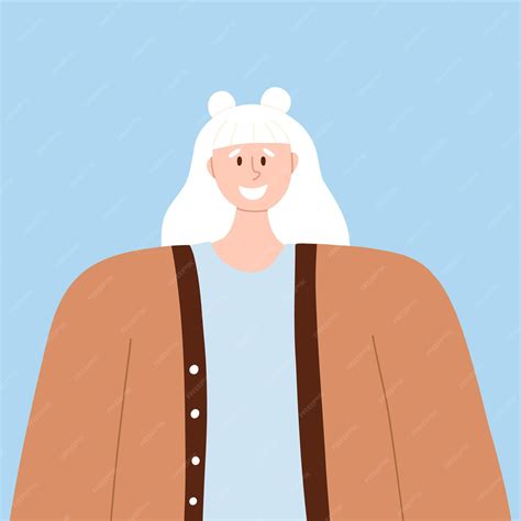 Premium Vector Portrait Of An Albino Woman Vector Illustration Of A